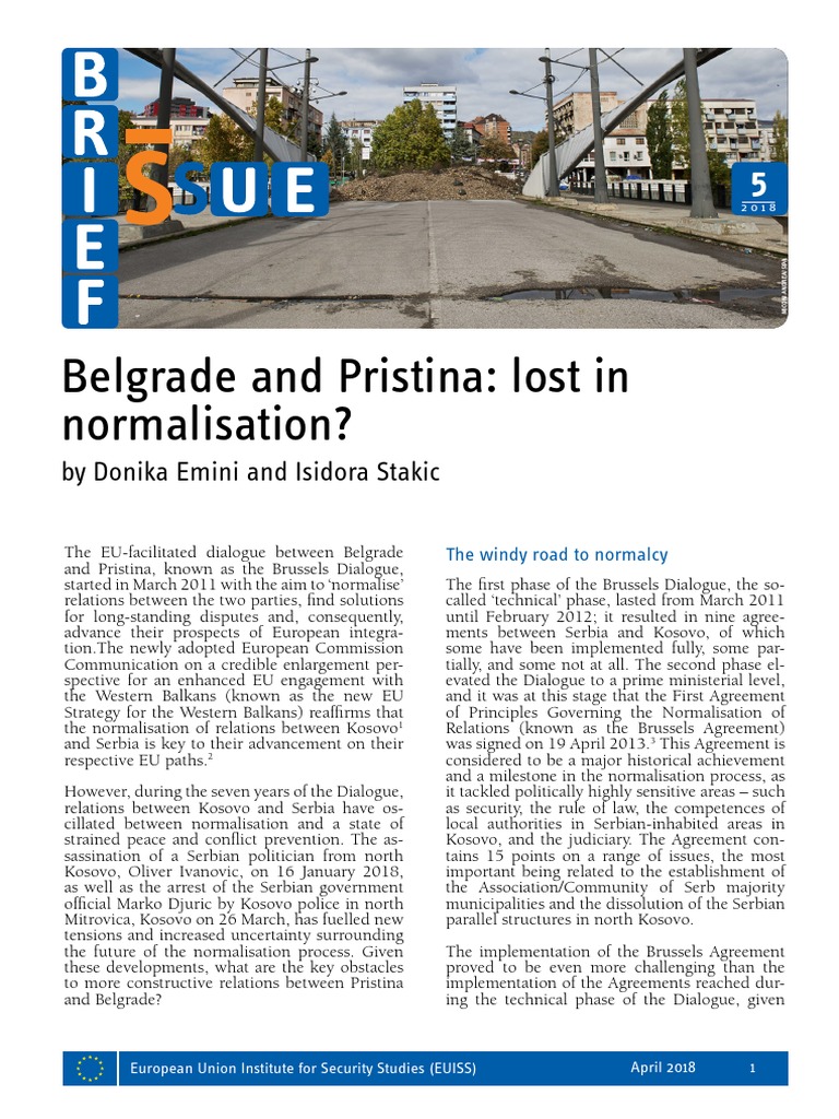 Belgrade and Pristina: Lost in Normalisation?: by Donika Emini and ...