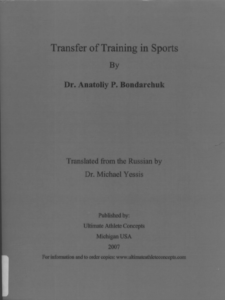 Transfer of Training in Sports PDF | PDF