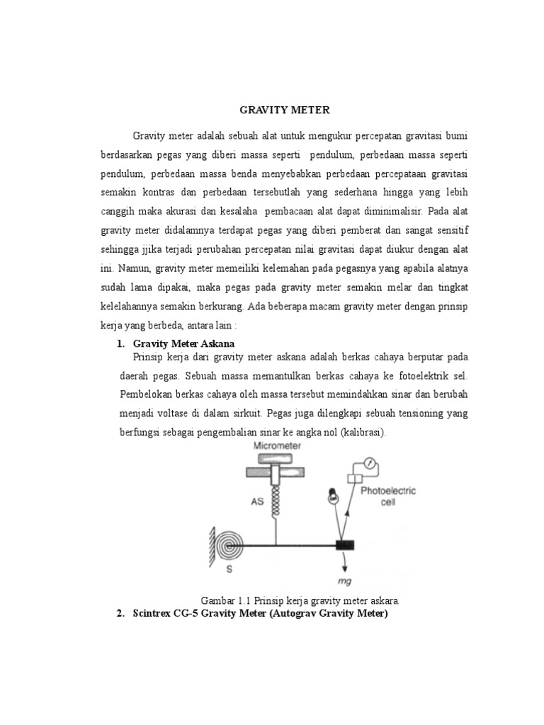 Prinsip Kerja GRAVITY METER | PDF