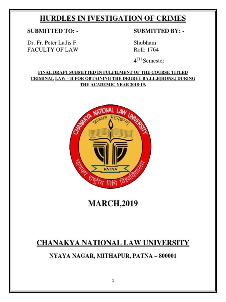 Hurdles in Investigation of Crimes | PDF | Forensic Science | Police