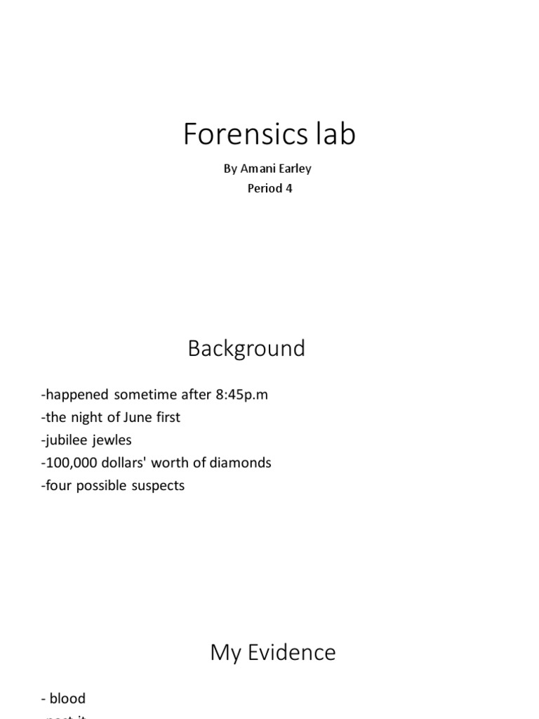 Forensics Lab: Jewel Heist Analysis | PDF