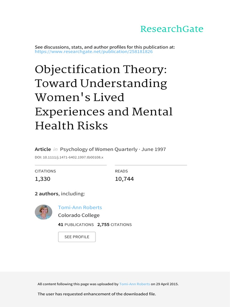 Objectification Theory | PDF