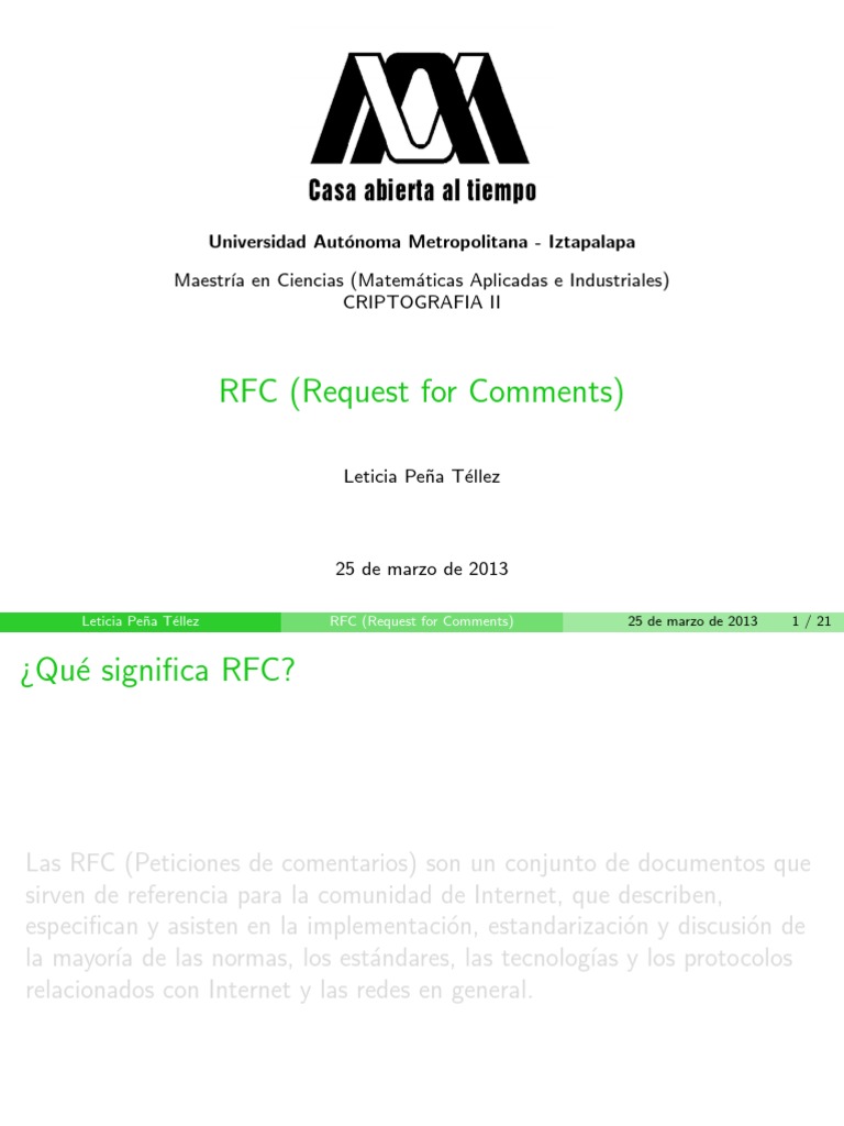 RFC (Request For Comments) | PDF | Red de área amplia | Estándares de red