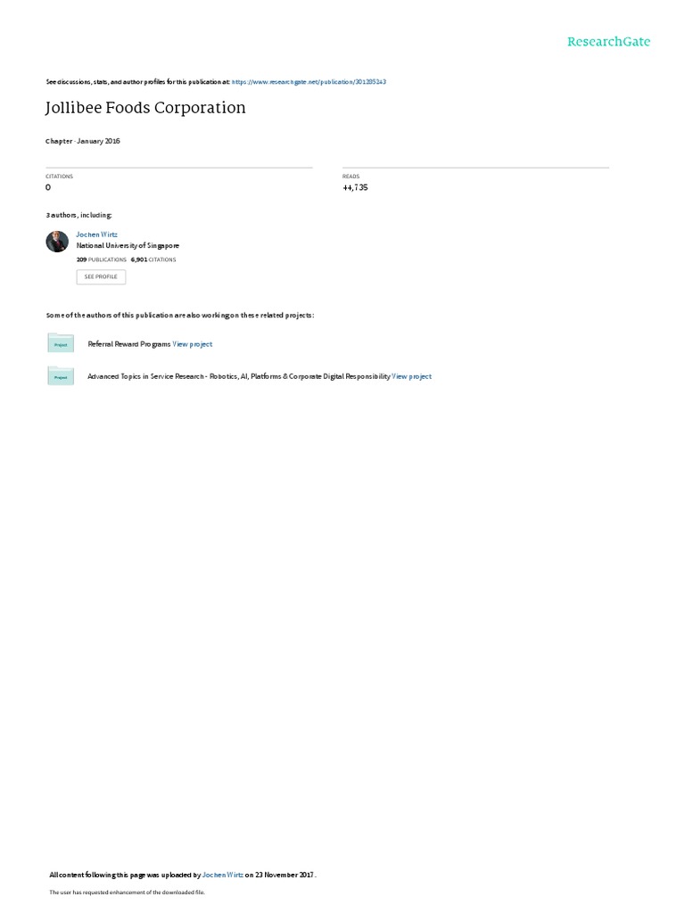 Jollibee Case Study Report | PDF | Fast Food Restaurants | Hamburgers