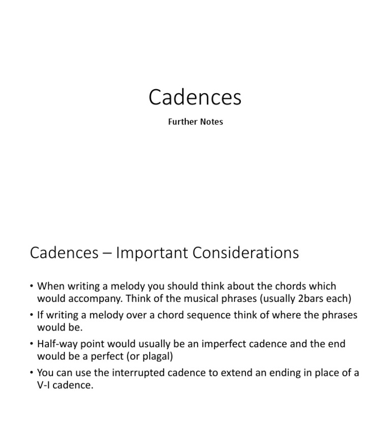 Cadences | PDF
