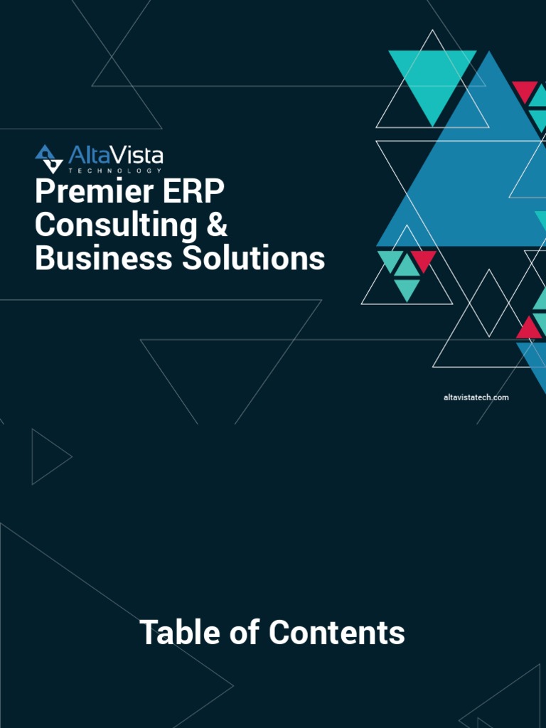 Alta Vista Technology Brochure | PDF | Enterprise Resource Planning ...