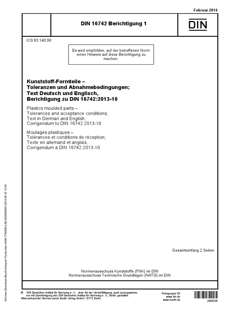 DIN 16742 Berichtigung 1 - 2013 PDF | PDF