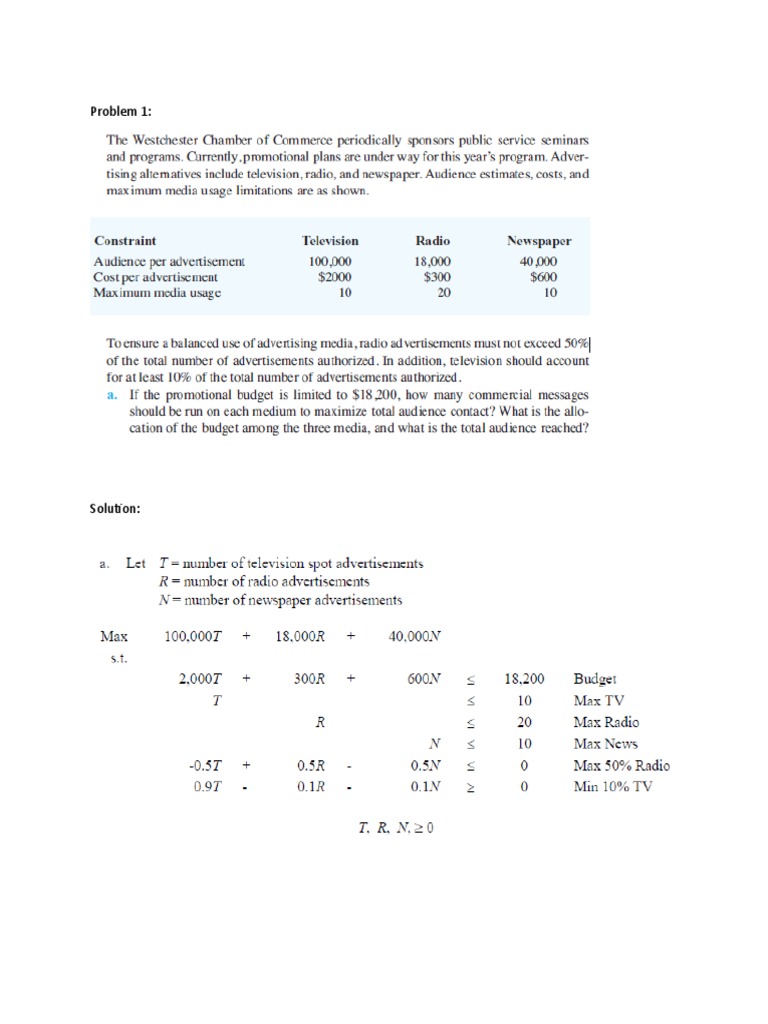Assignment6 LP Application and Some Solved Problem On Blending and ...