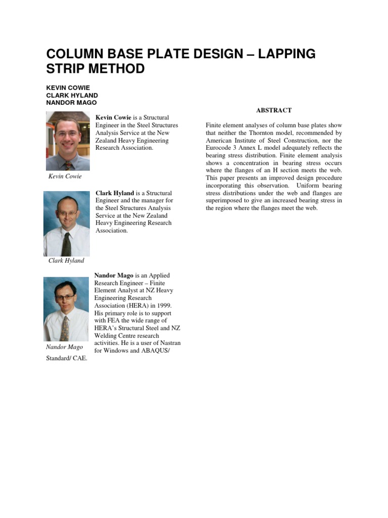 Column Base Plate Design | PDF | Structural Steel | Column