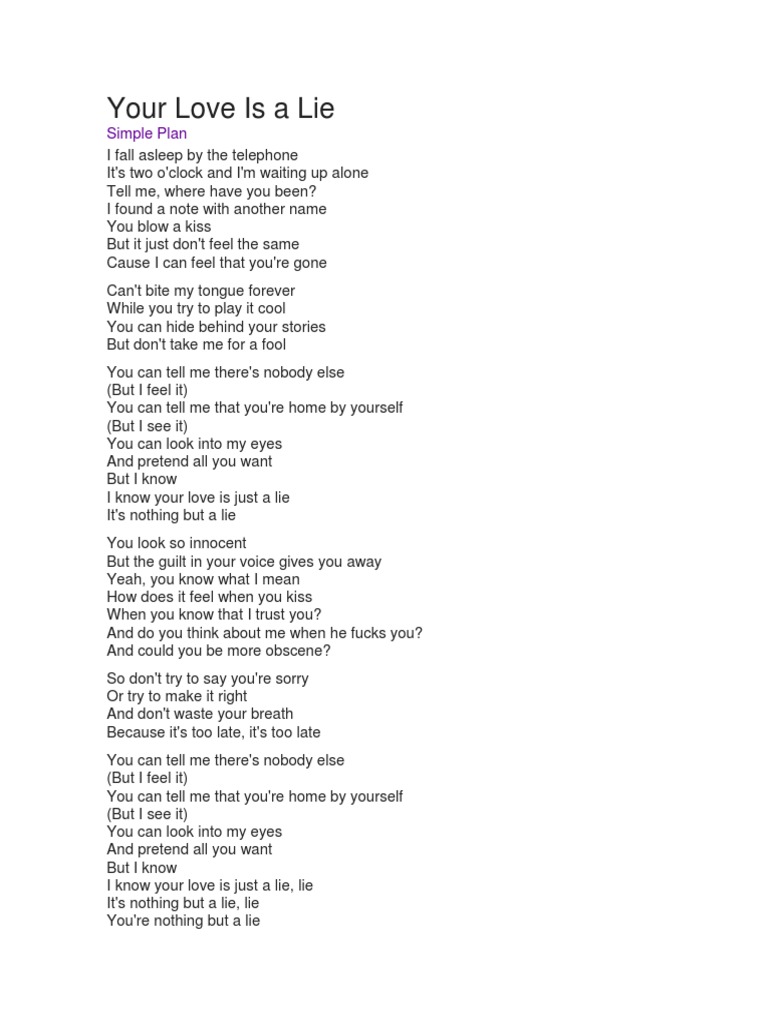 Your Love Is A Lie | PDF