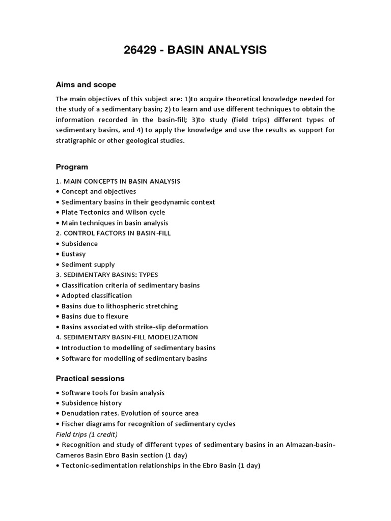 Basin Analysis PDF | Download Free PDF | Sedimentary Basin | Sedimentology