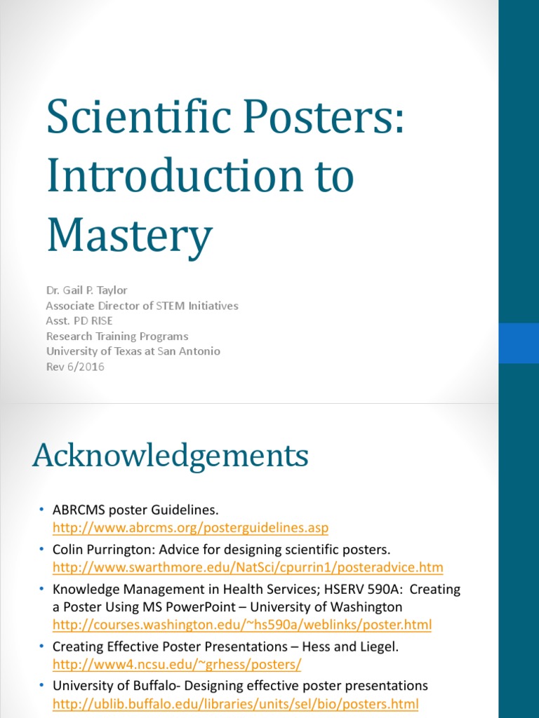Scientific Posters: Introduction To Mastery | PDF | Abstract (Summary)