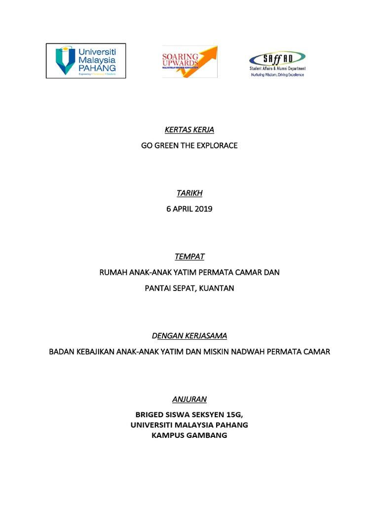 Program Go Green The Explorace (Print) | PDF | Karier & Perkembangan