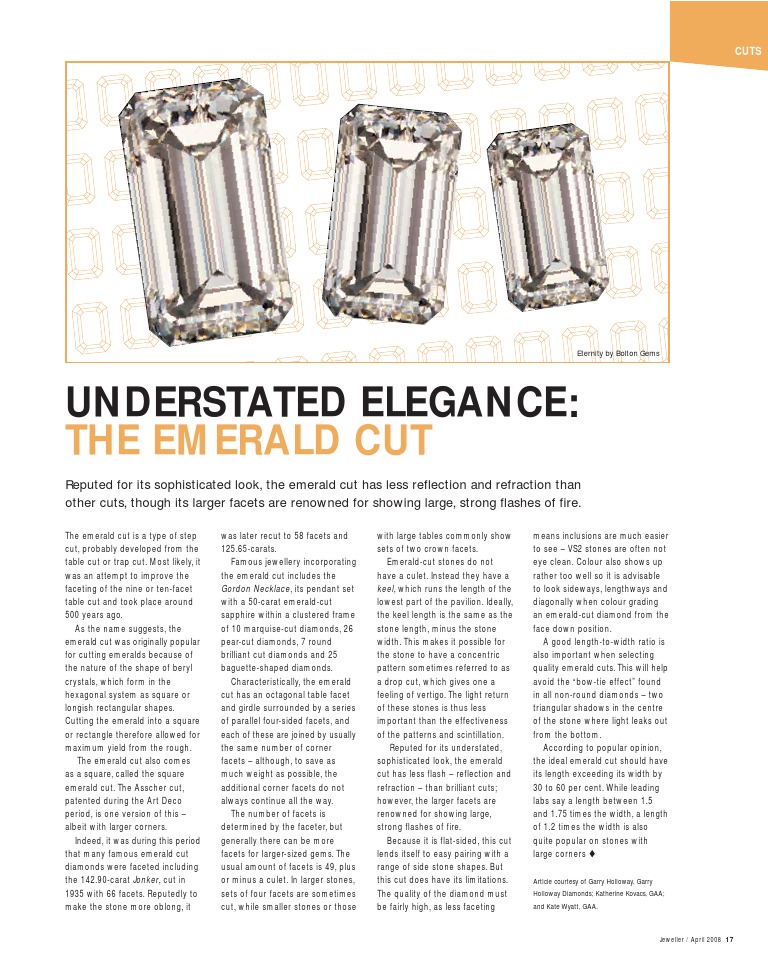 The Emerald Cut: Understated Elegance Through Concise Faceting | PDF ...