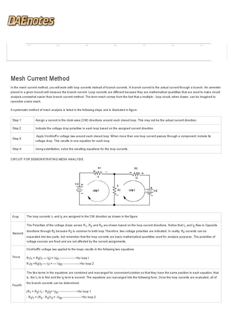 Mesh Current Method | PDF | Electronic Engineering | Physics