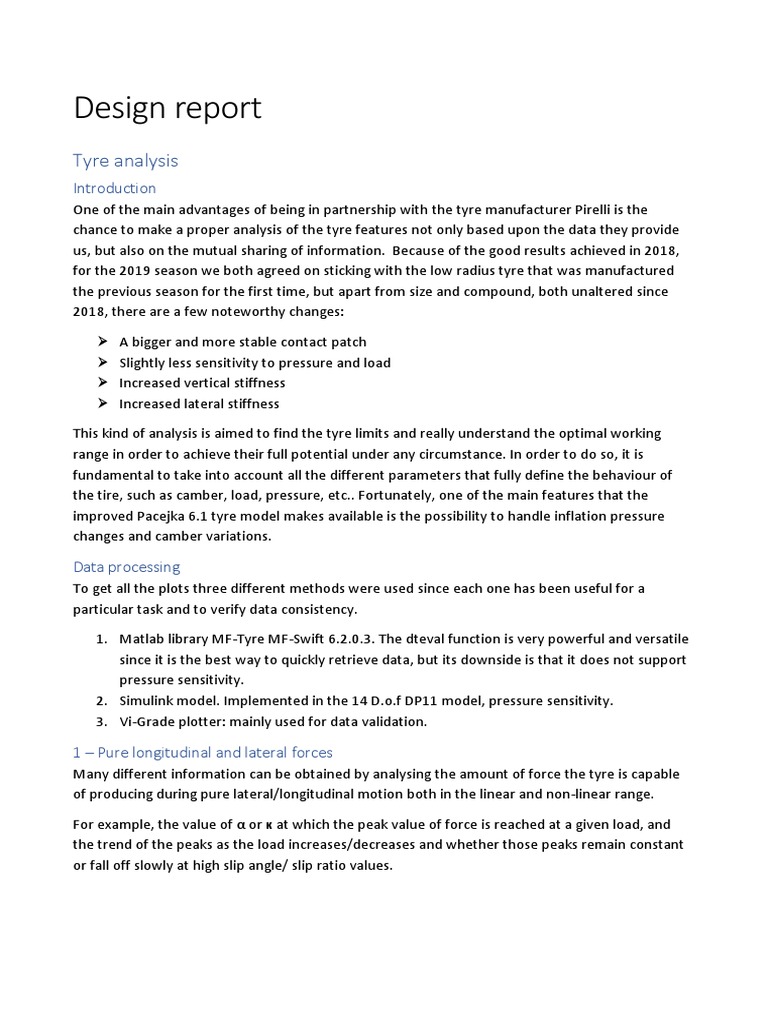 Design Report: Tyre Analysis | Download Free PDF | Tire | Torque