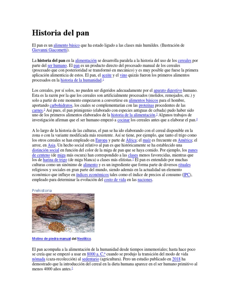Historia y origen del pan | PDF | Panes | Mantequilla