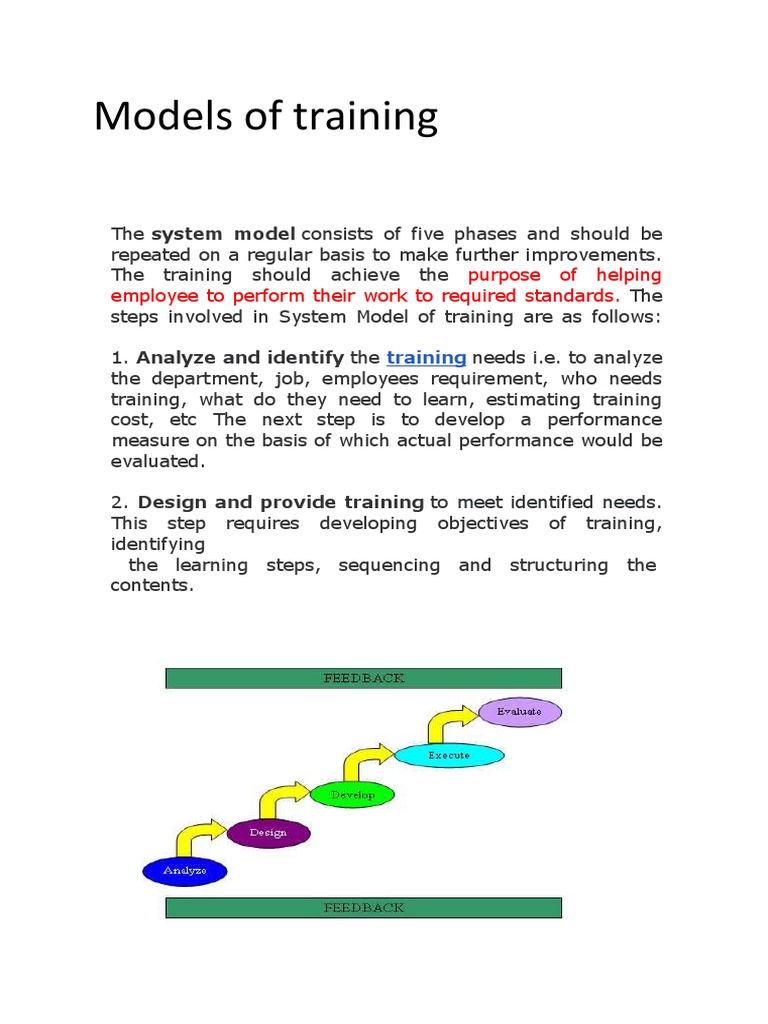 Models of Training | PDF | Goal | Economies