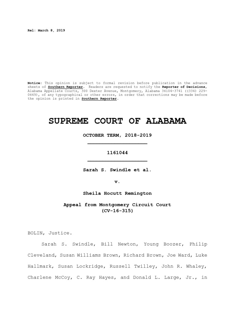 PEEHIP V Alabama Education Association - Alabama Supreme Court Ruling ...