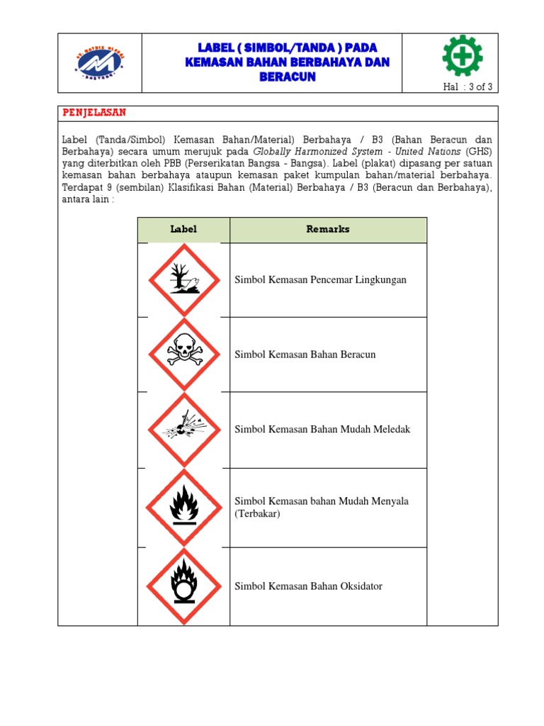 Ok Label Simbol Pada Kemasan b3 | PDF