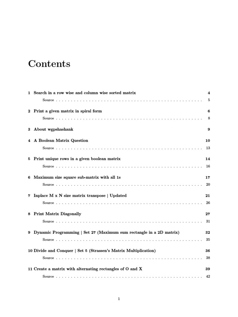 Matrix Pdf Matrix Mathematics Array Data Structure