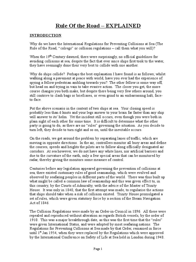 ROR Explained Handbook | PDF | Traffic | Ships