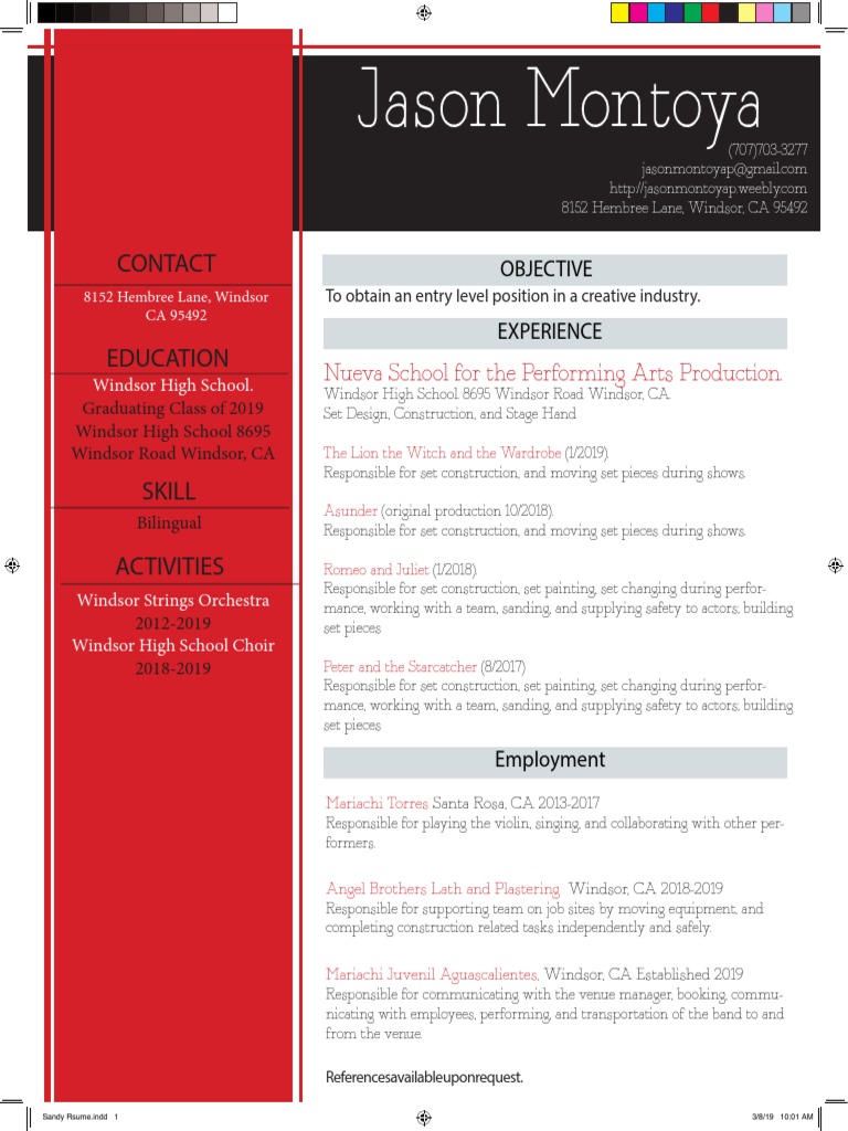 Sandy Resume | PDF | Leisure | Entertainment (General)