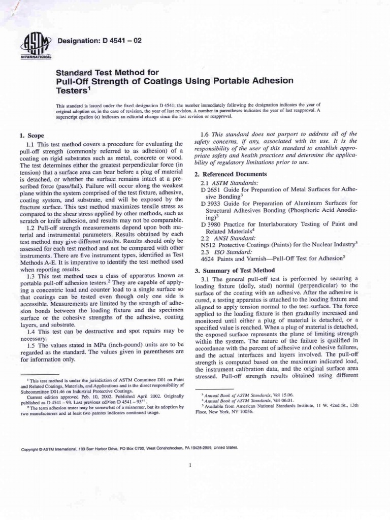 Astm D 4541-02 | PDF