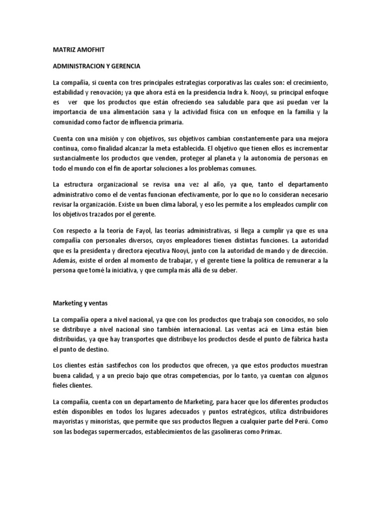 Estrategias y Gestión en AMOFHIT | PDF | Marketing | Economias