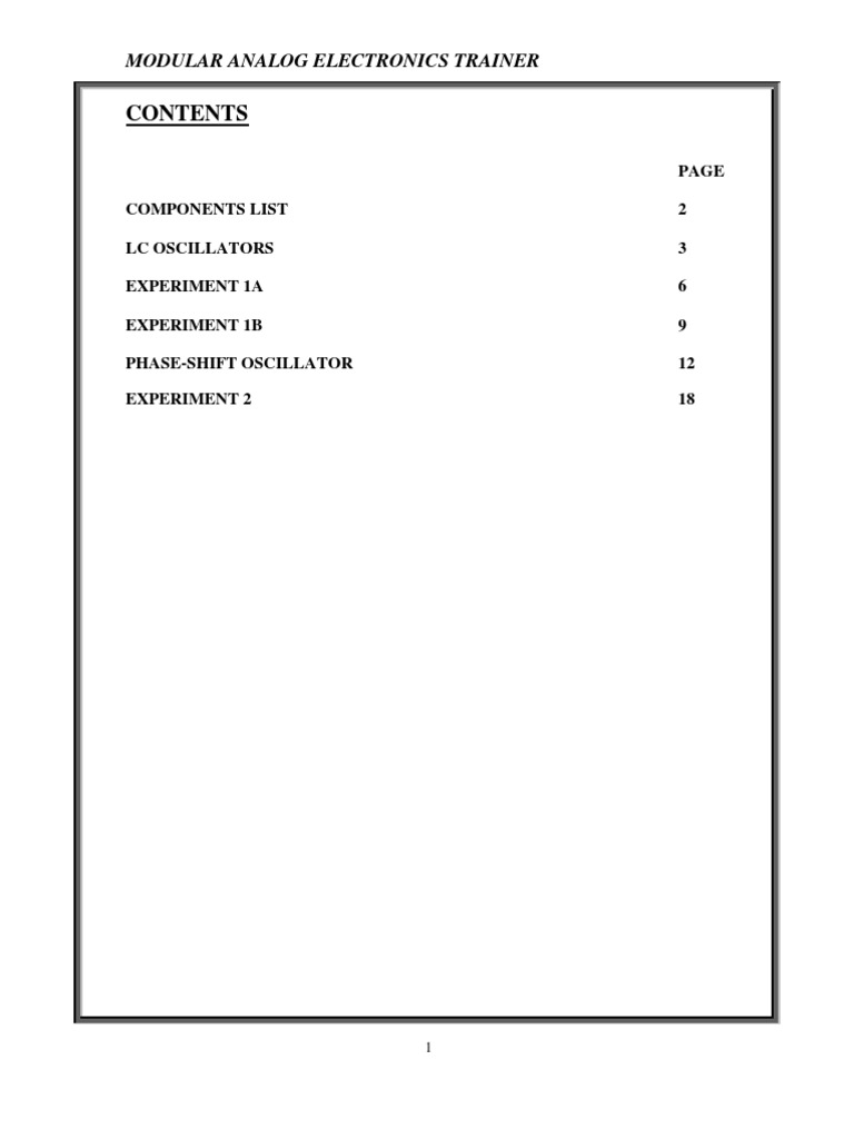 Oscillator Manual Pdf Electronic Oscillator Amplifier