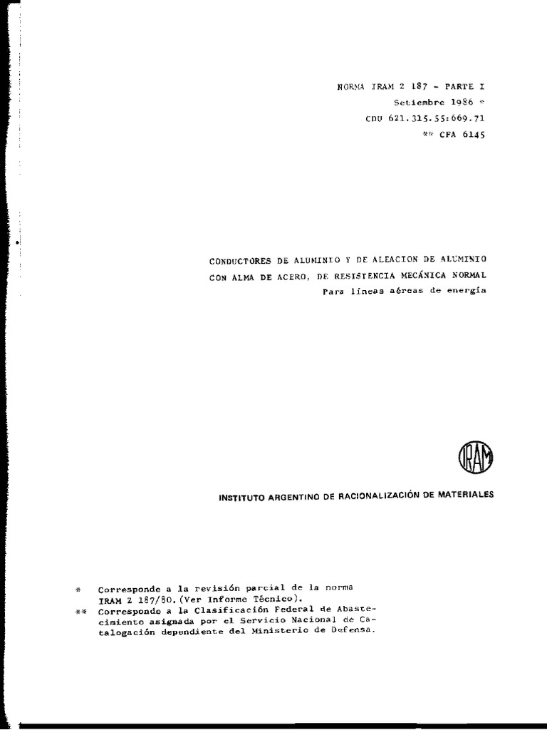 IRAM 2187 Conductores de Aluminio y de Aleación de Aluminio | PDF