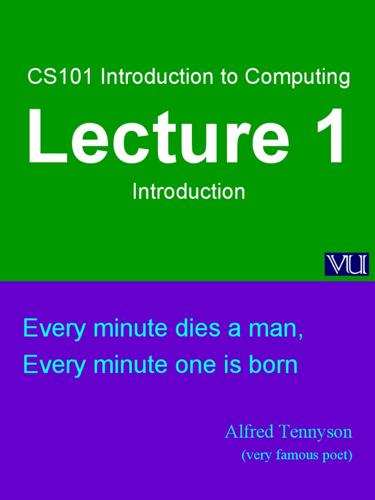 Cs101 Introduction To Computing Pdf Computing Computer Science