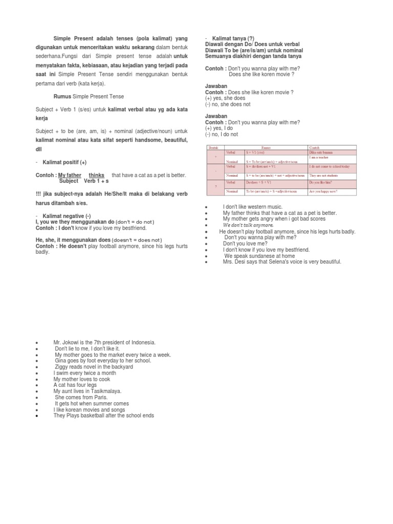 Simple Present Tense | PDF | Verb | Semiotics