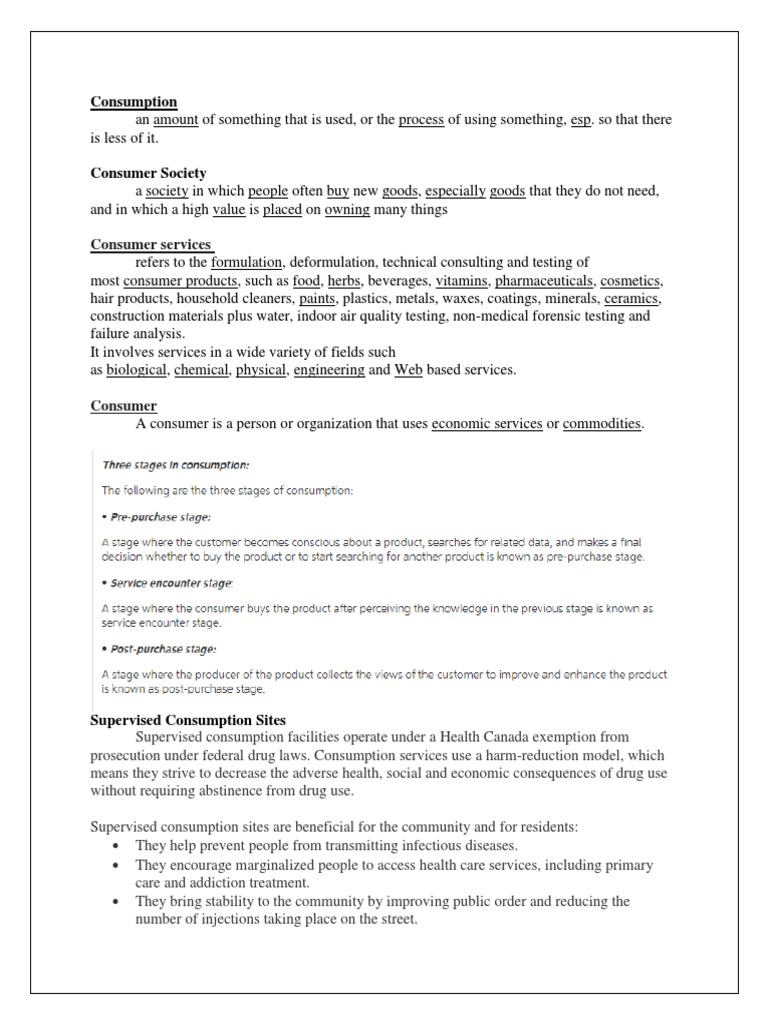 Consumption Consumer Services Pdf