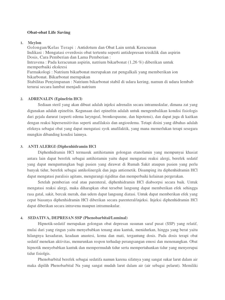 Obat Life Saving | PDF