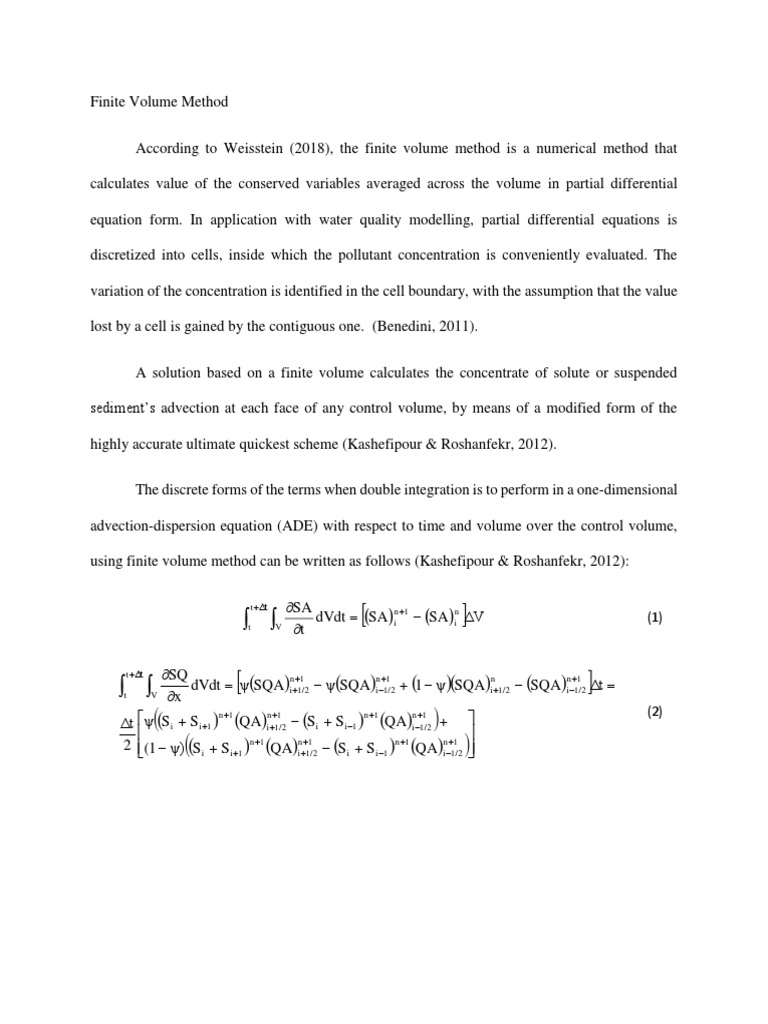 A Detailed Explanation of the Finite Volume Method for Solving Partial Differential Equations in ...
