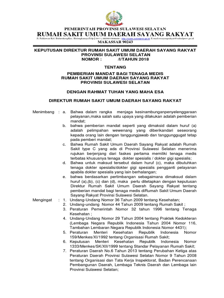 SK Mandat Revisi | PDF