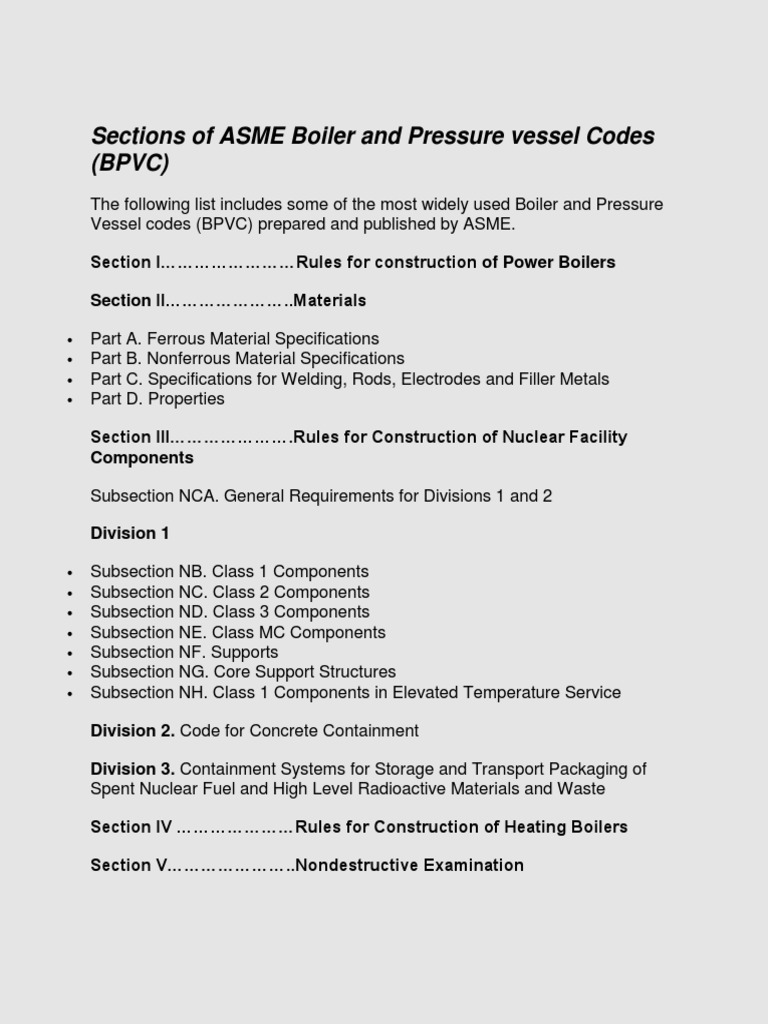 ASME Codes and Standards – a Summary Welding and NDT | Pipe (Fluid ...