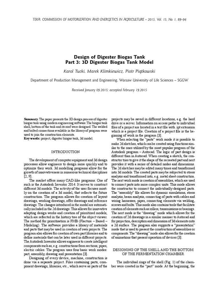 Design of Digester Biogas Tank Part 3: 3D Digester Biogas Tank Model ...