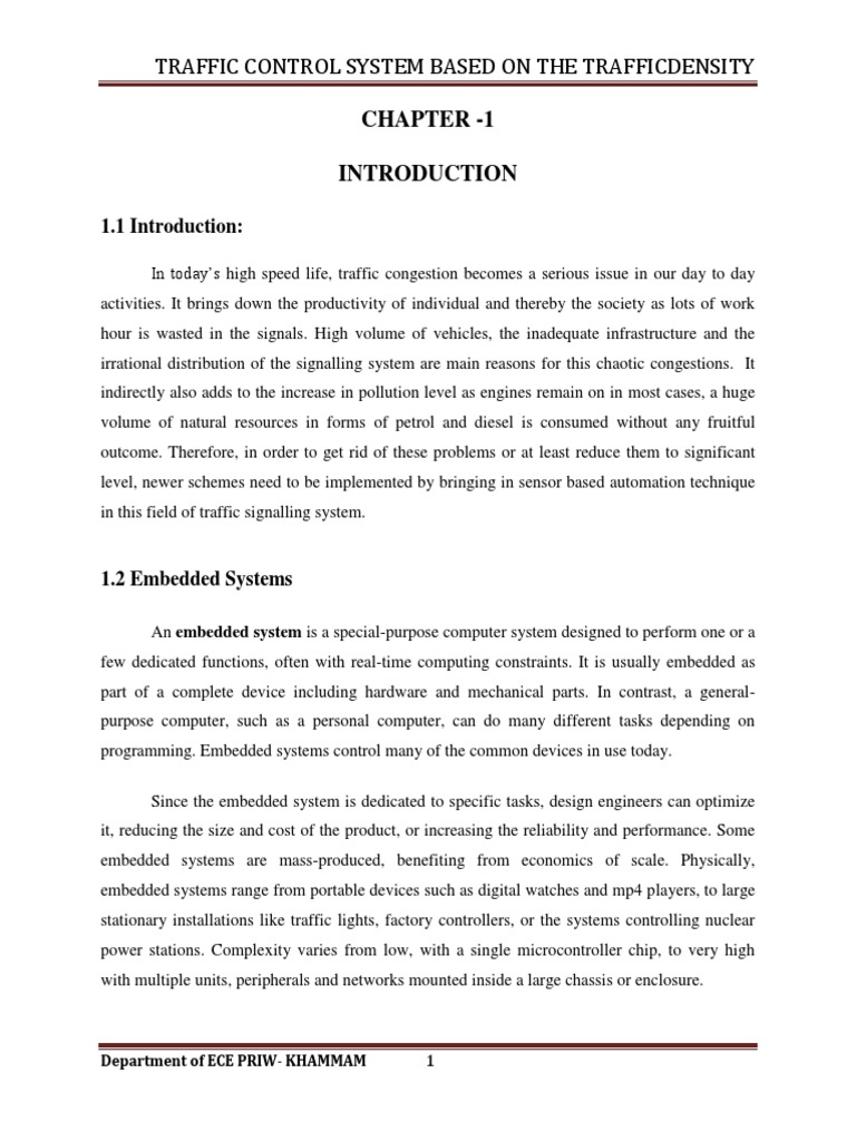 Traffic Control System Based On The Trafficdensity: Chapter - 1 | PDF | Embedded System | Rectifier