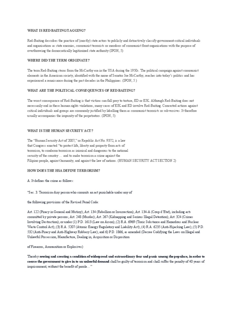 What Is Red Baiting/Tagging?: Coerce The Government To Give in To An ...
