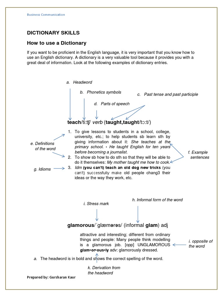 How To Use A Dictionary | PDF | English Language | Stress (Linguistics)