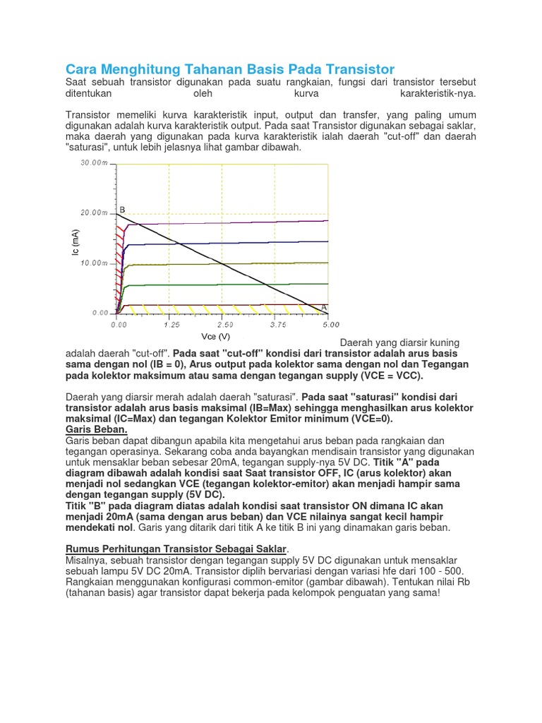Cara Menghitung Tahanan Basis Pada Transistor | PDF