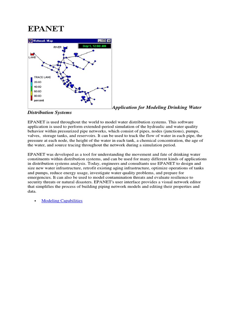 Epanet: Application For Modeling Drinking Water Distribution Systems | PDF | Computing | Areas ...