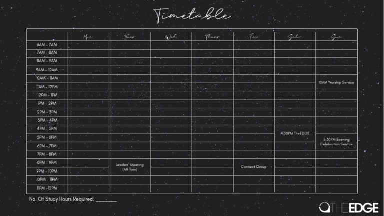 Timetable: Mon Tues Wed Thurs Fri Sat Sun | PDF