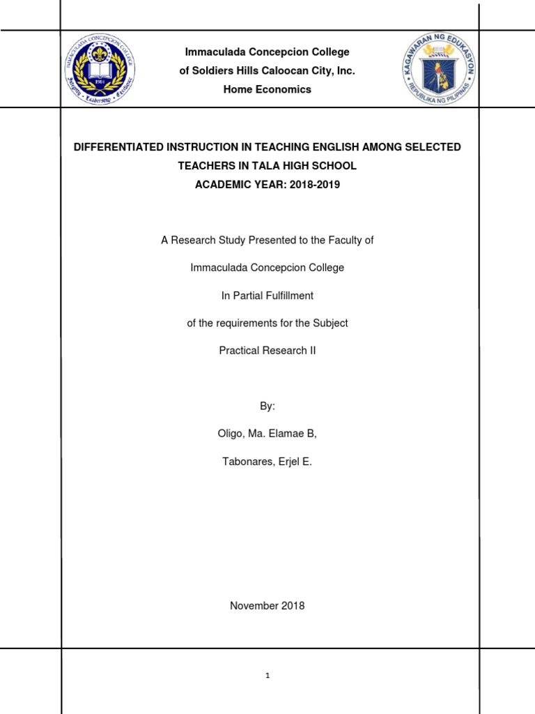 Title Page | PDF | Differentiated Instruction | Teachers