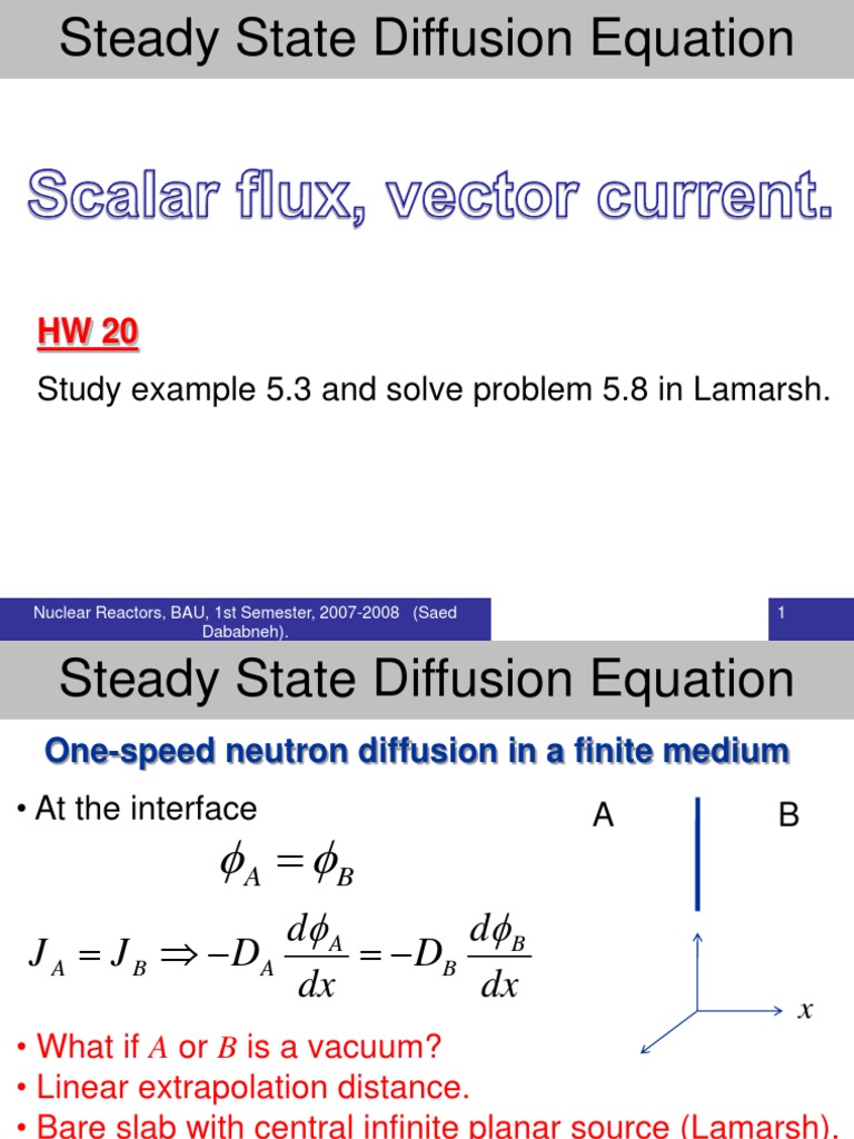 Lecture - 8 Steady State Diffusion Equation | PDF | Neutron | Nuclear ...