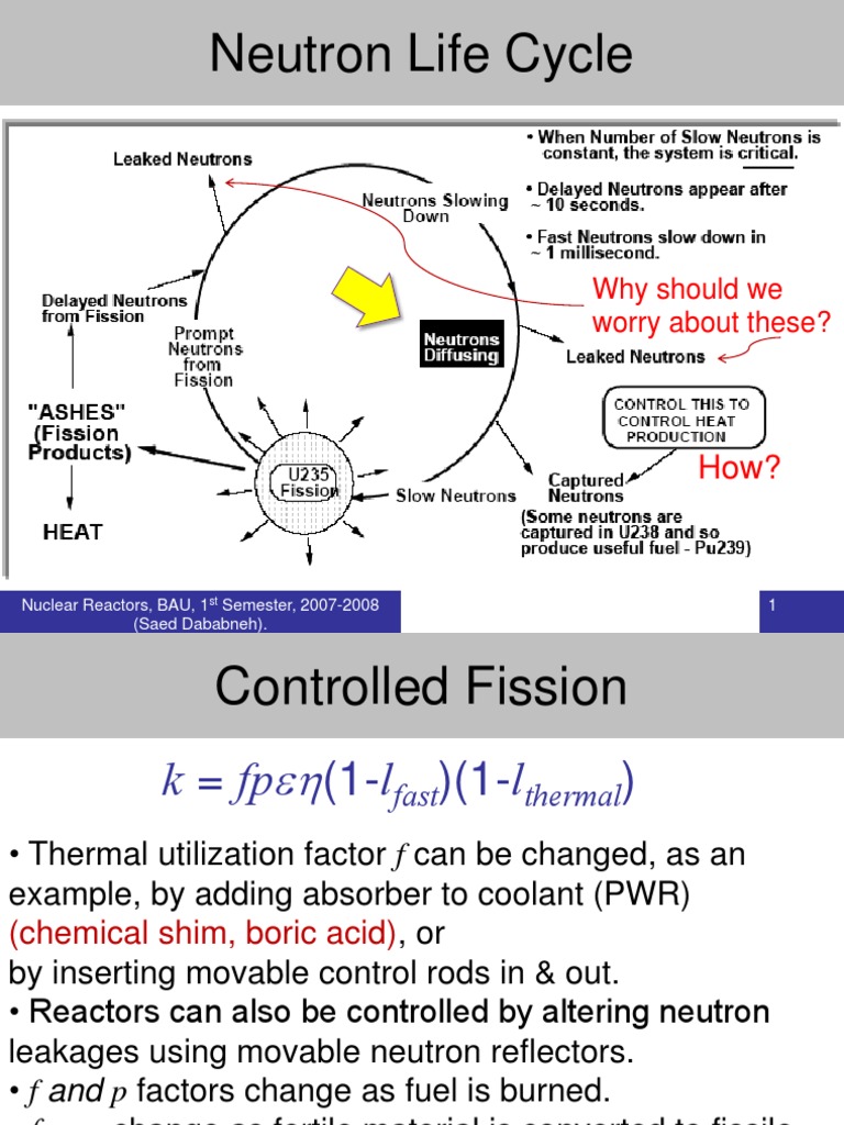 Lecture - 5 Neutron Life Cycle | PDF | Nuclear Reactor | Nuclear Fission