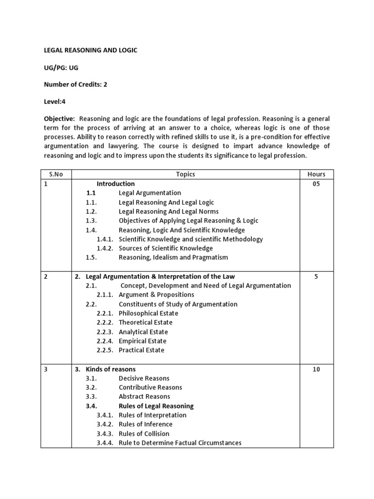 Legal Reasoning and Logic | PDF | Argumentation Theory | Reason