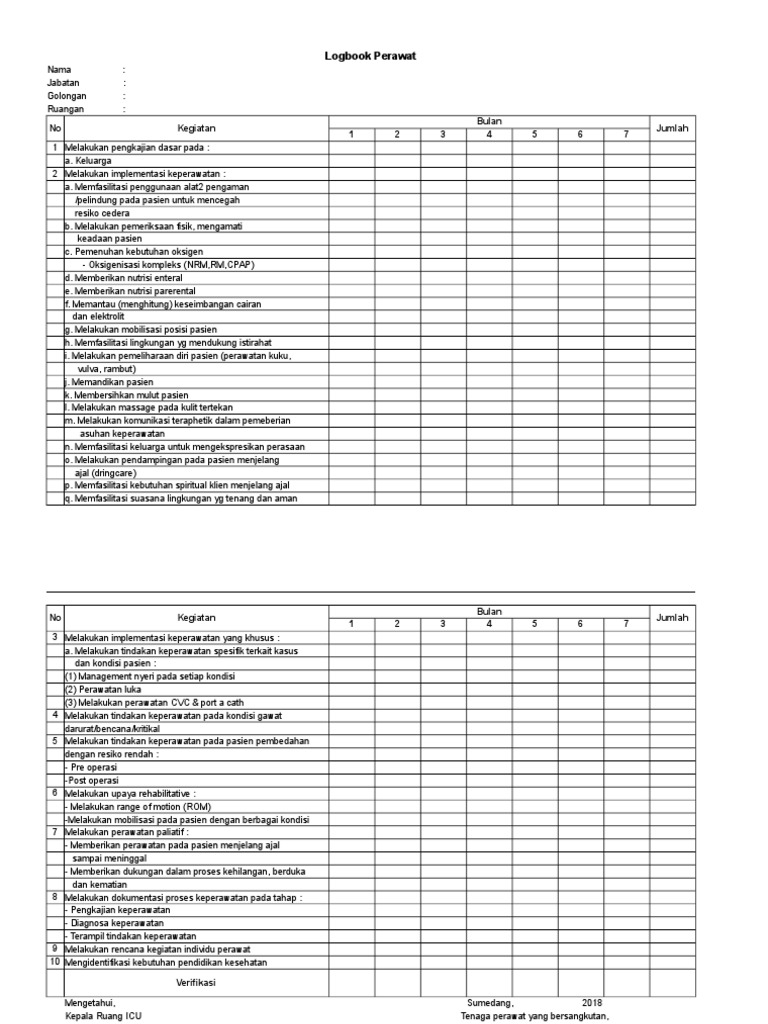 Logbook Perawat | PDF